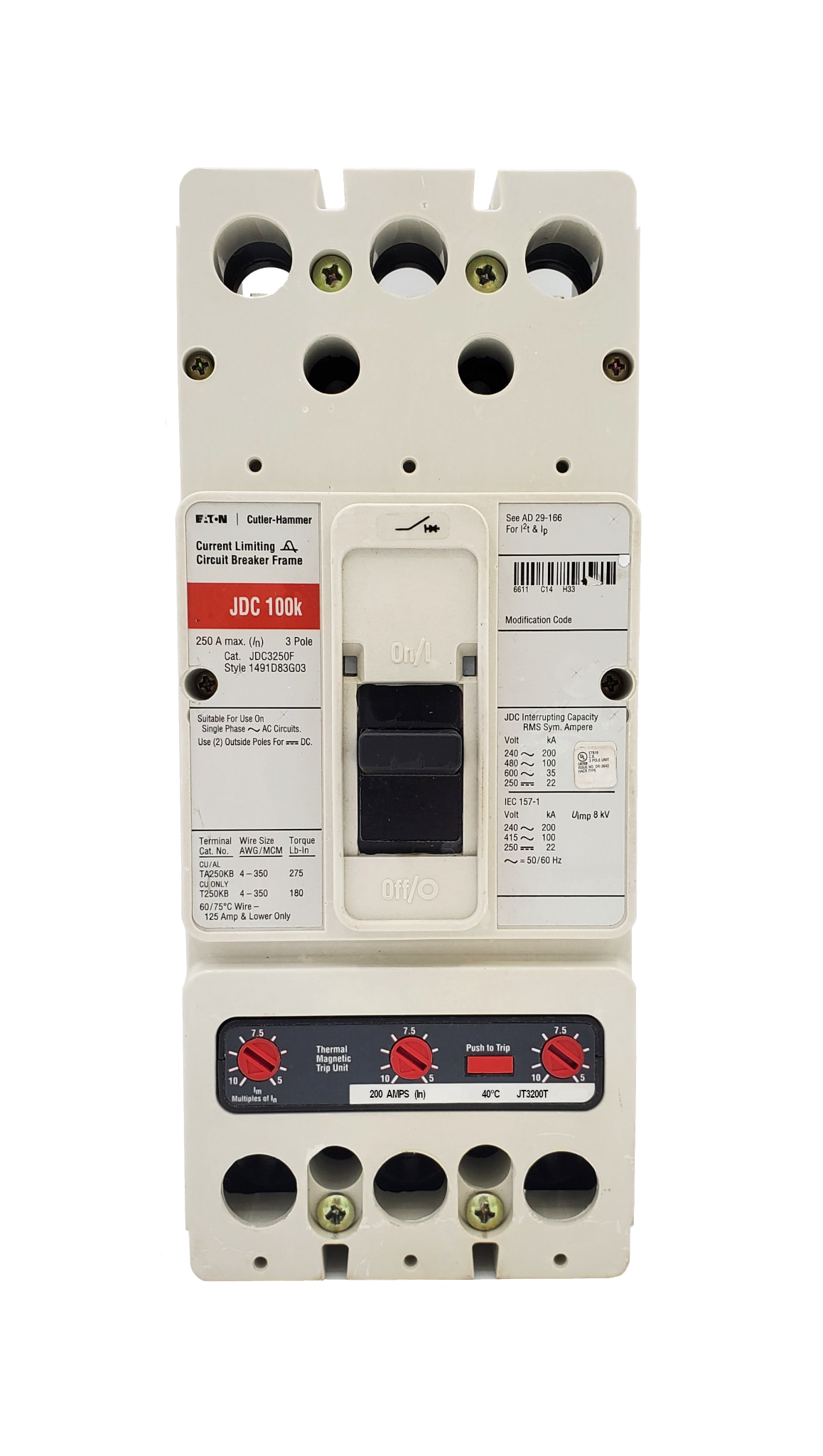 JDC3200W Eaton / Cutler Hammer Circuit Breaker — Breaker Hunters, Inc.